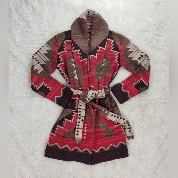Ralph Lauren | Sweaters | Ralph Lauren Southwestern Aztec Red Brown ...